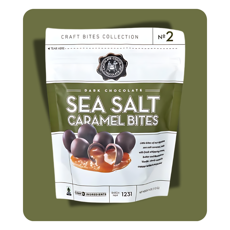 Craft Bites Collection №2 - Dark Chocolate - Sea Salt Caramel Bites, 4 ...
