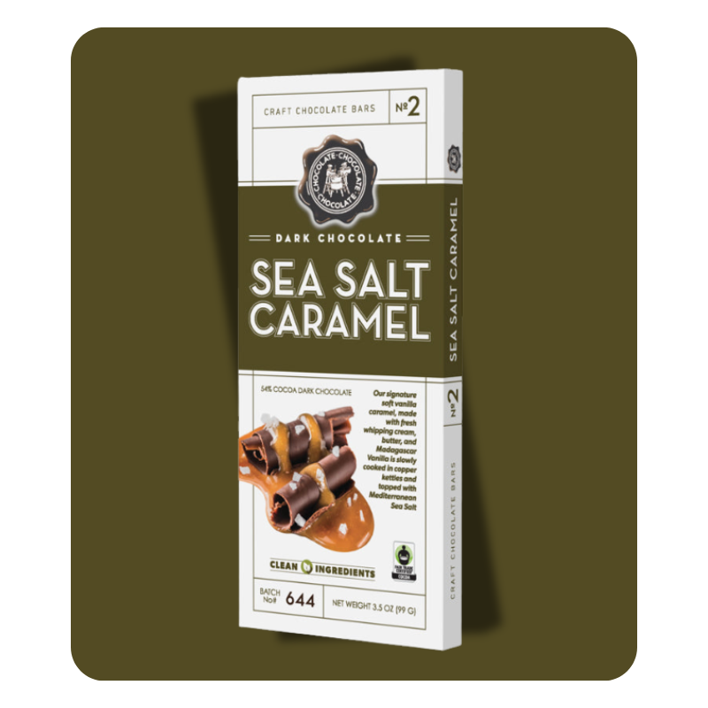 Craft Chocolate Bars №2 - Dark Chocolate - Sea Salt Caramel, 3.5 oz ...