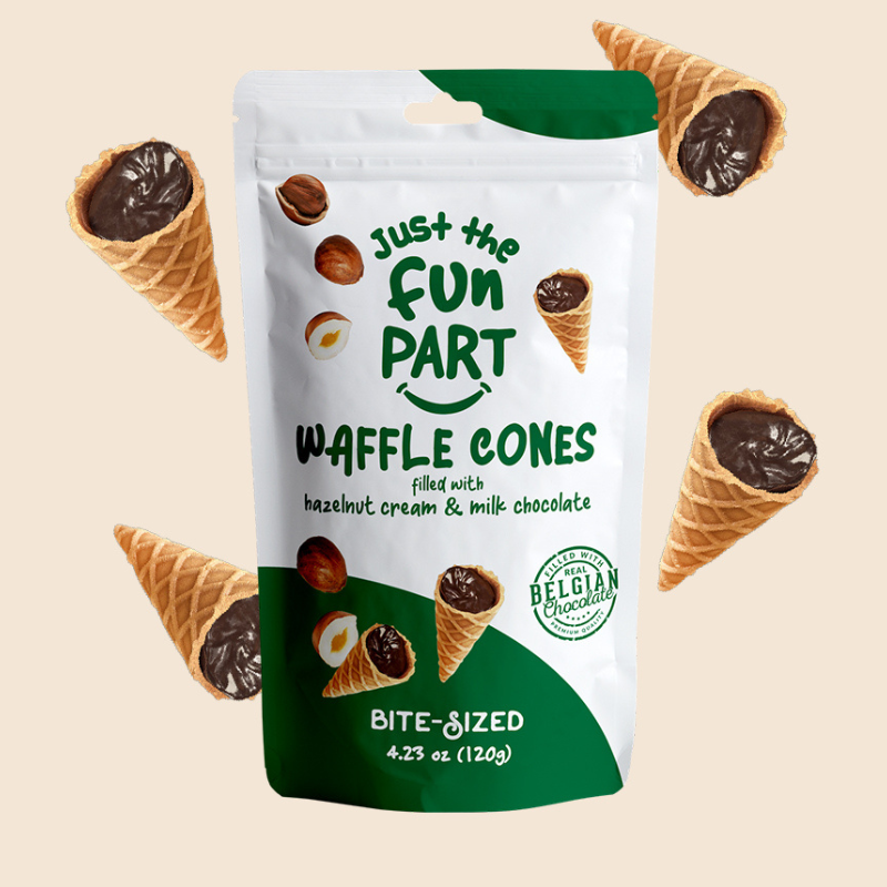 Just The Fun Part, Waffle Cones - Hazelnut Cream & Milk Chocolate ...